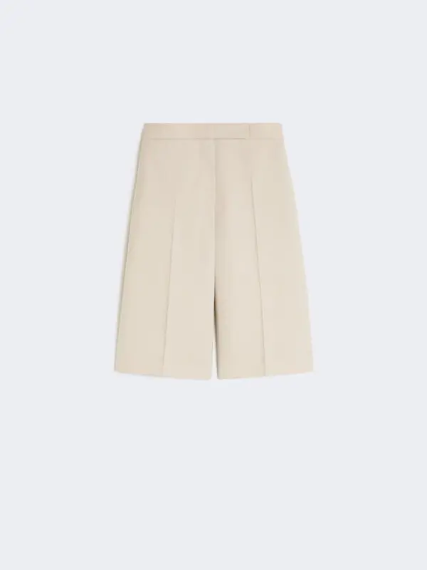 Max Mara Wool, Mohair, And Silk Canvas Bermuda Shorts - Sand
