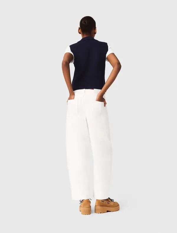 Maje Textured Knit Polo Cardigan