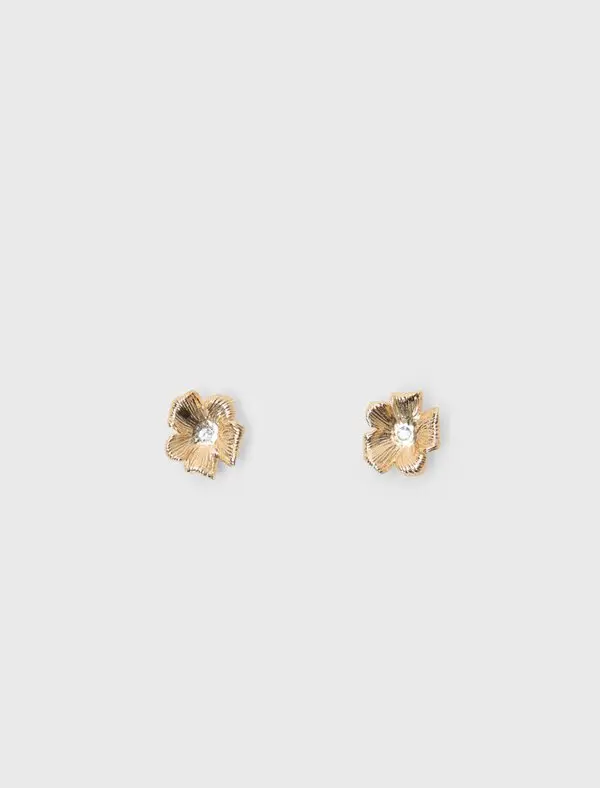 Maje Flower Stud Earrings - Gold