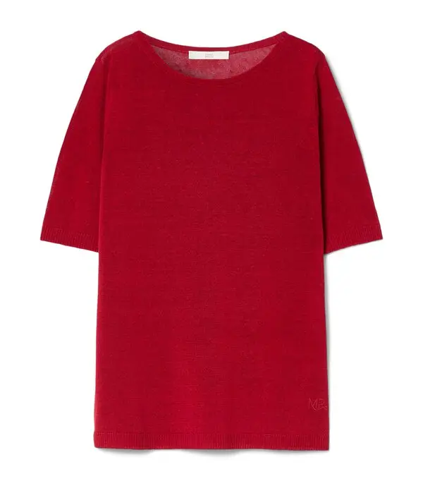 Marina Rinaldi Linen-blend T-shirt - Red