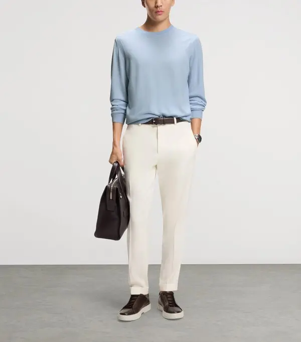 BOSS Wool-silk-cashmere Sweater - Blue