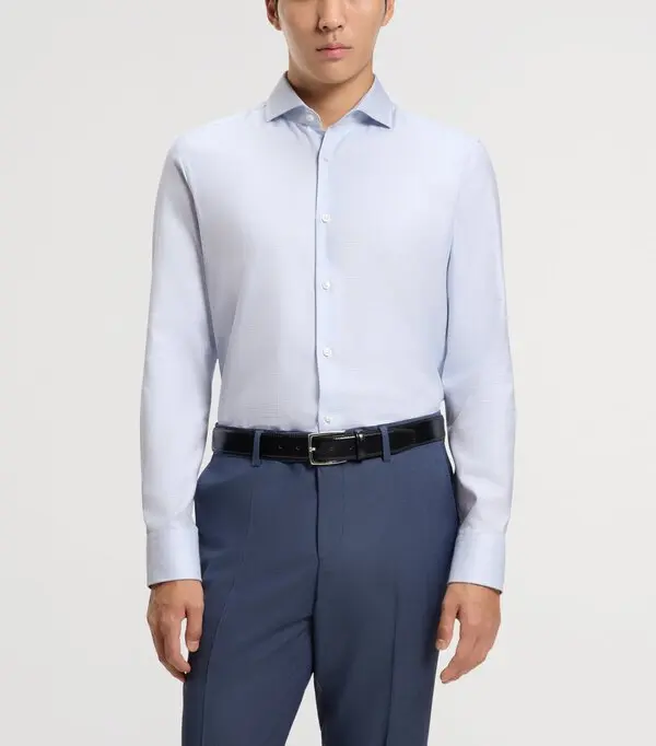 BOSS Cotton Geometric Slim-fit Shirt