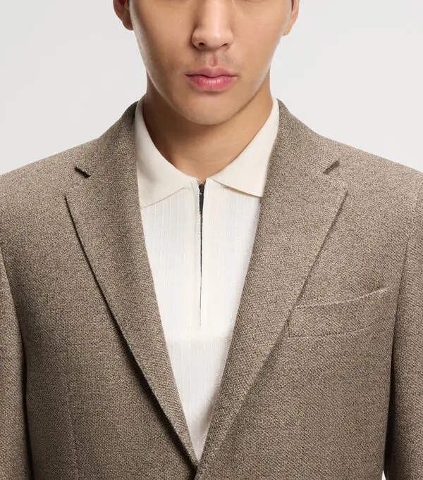 BOSS Cotton Slim Fit Blazer - Green