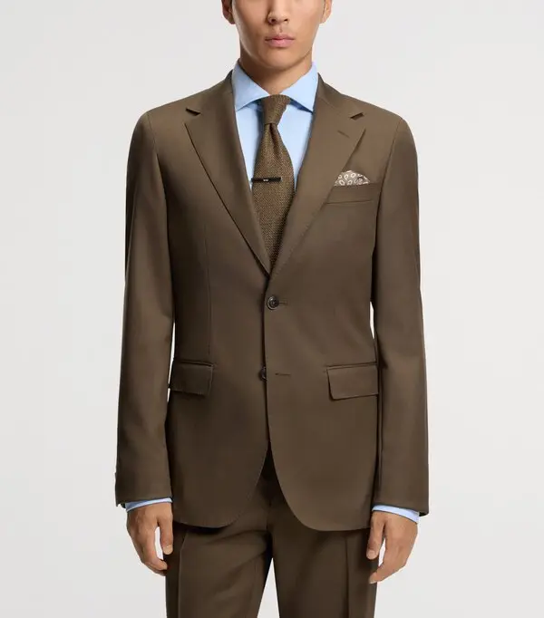 BOSS Wool-mohair Straight Fit Blazer - Green