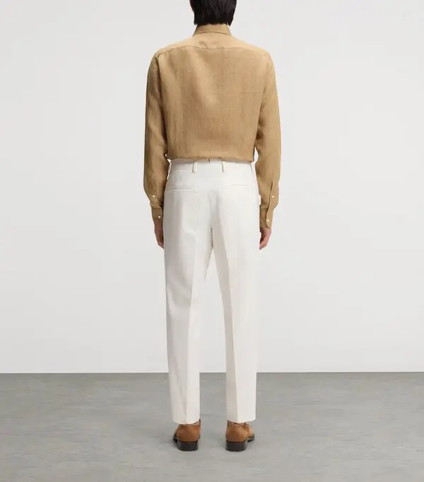 BOSS Linen Slim-fit Shirt - Beige