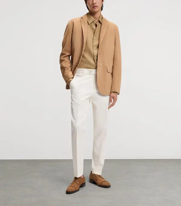 BOSS Linen Slim-fit Shirt - Beige