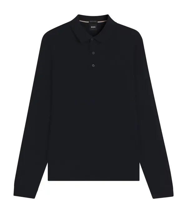 BOSS Virgin Wool Polo Sweater