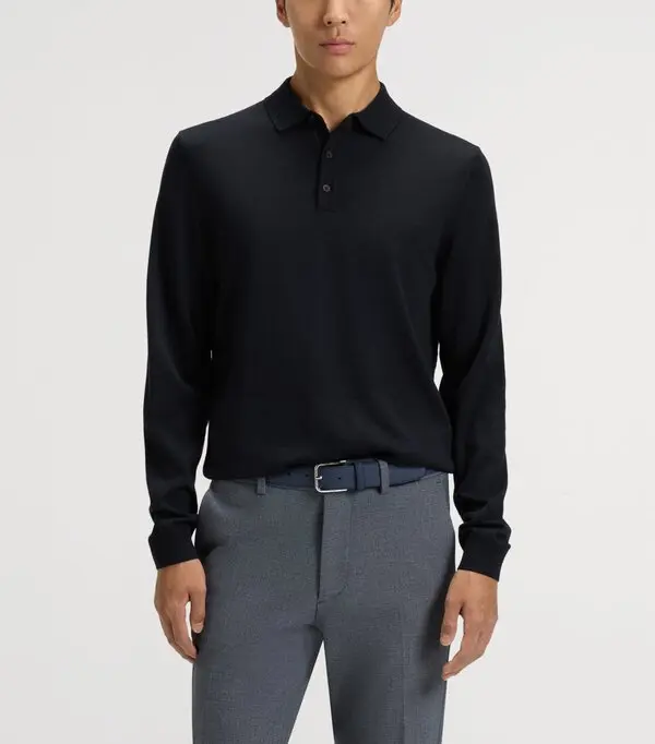 BOSS Virgin Wool Polo Sweater