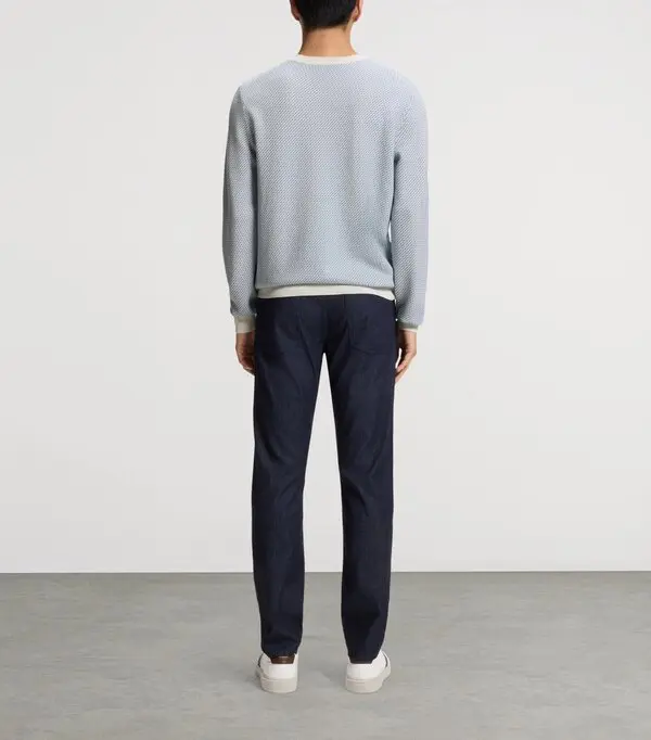 BOSS Silk-cotton Jacquard Sweater - White