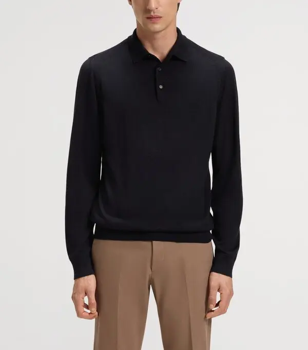 BOSS Wool-silk-cashmere Polo Sweater