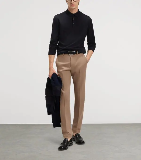 BOSS Wool-silk-cashmere Polo Sweater