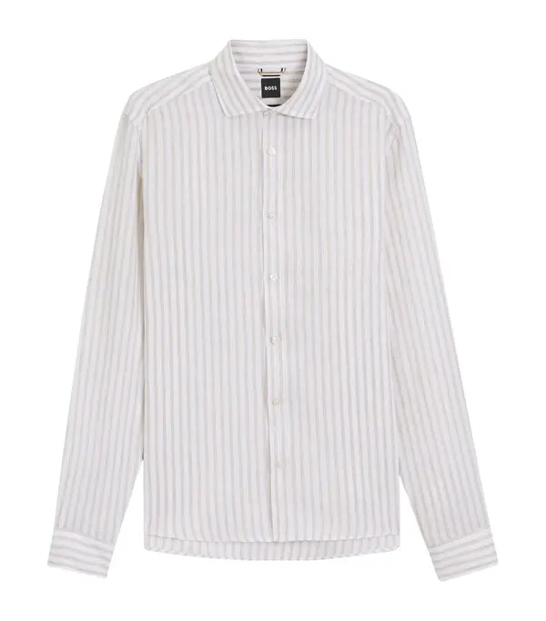 BOSS Linen Stripe Shirt
