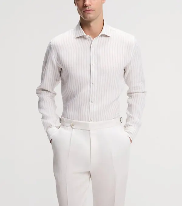 BOSS Linen Stripe Shirt