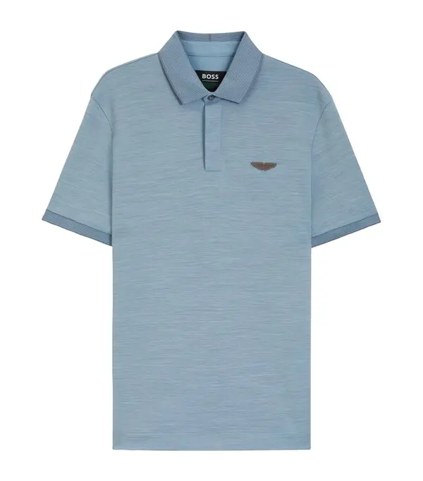 BOSS X Aston Martin Cotton-wool Polo Shirt - Blue