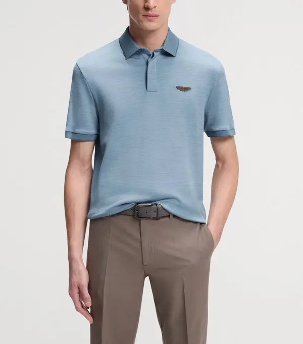 BOSS X Aston Martin Cotton-wool Polo Shirt - Blue