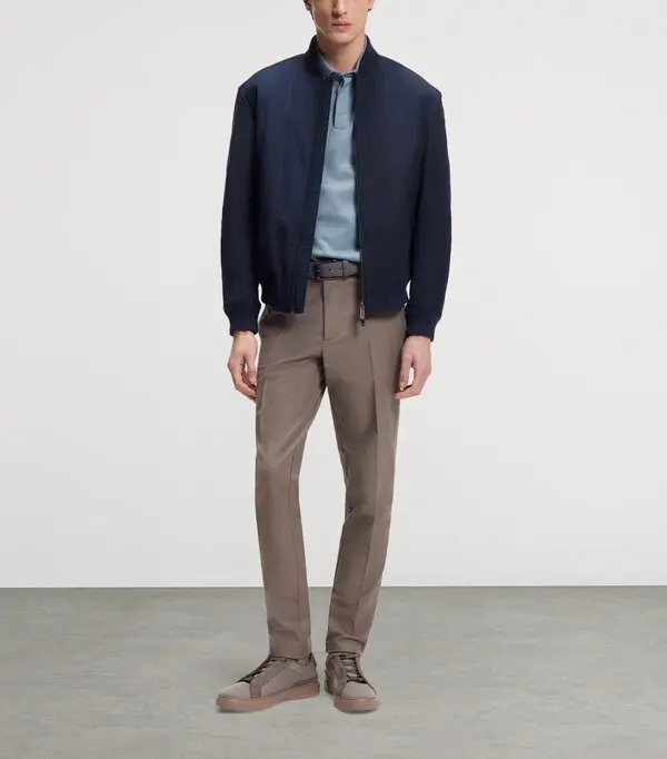 BOSS X Aston Martin Cotton-wool Polo Shirt - Blue
