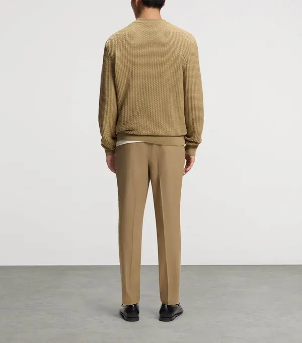 BOSS Cotton Textured Sweater - Beige