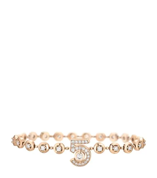 Chanel Gold And Diamond Eternal N°5 Diamond Line Bracelet - Beige