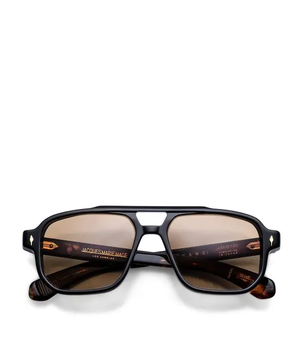 JACQUES MARIE MAGE Evans Aviator Sunglasses - Black