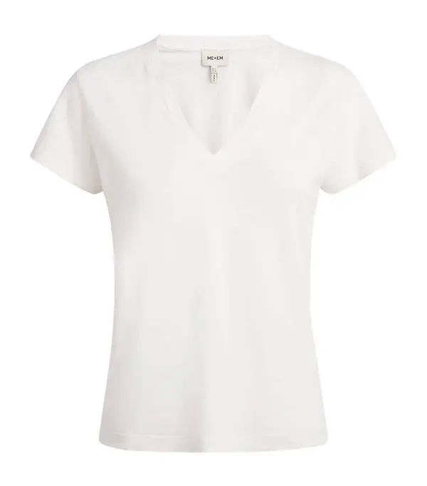 ME+EM Hemp-cotton V-neck T-shirt