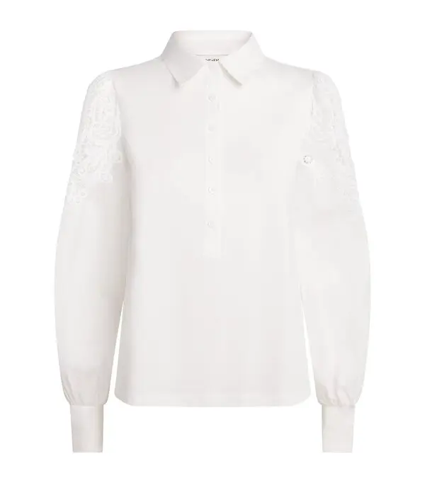 ME+EM Cotton-blend Lace Blouse - White