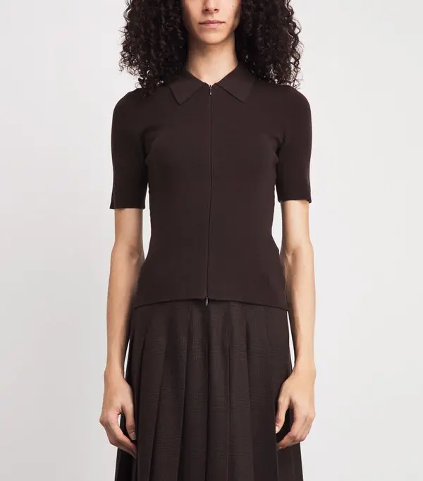 ME+EM Wool-blend Zip-up T-shirt