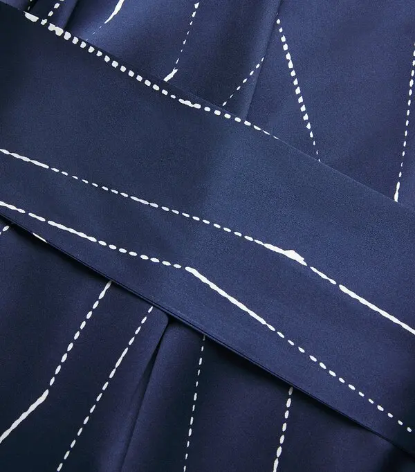 Kiton Silk Stripe Maxi Shirt Dress - Navy