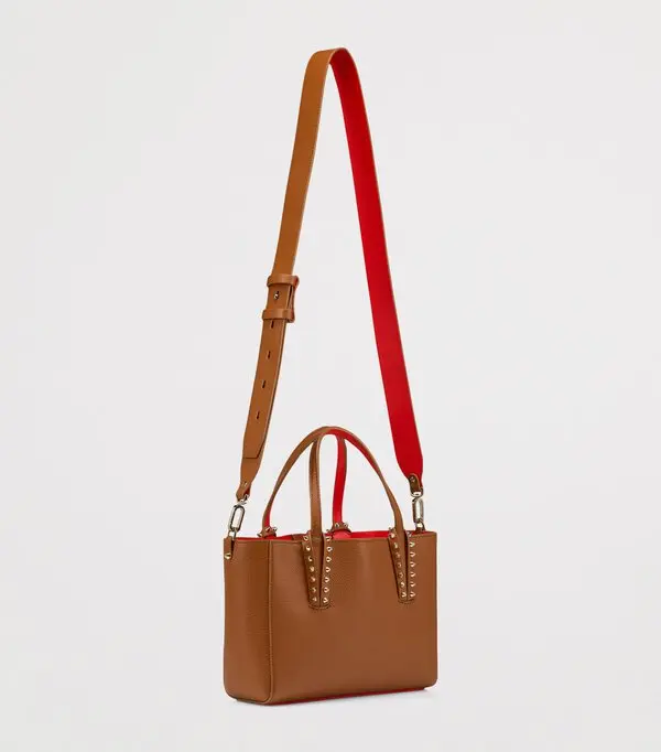 CHRISTIAN LOUBOUTIN Cabata Mini Calfskin Tote Bag - Brown