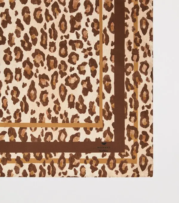Max Mara Silk Leopard Print Scarf