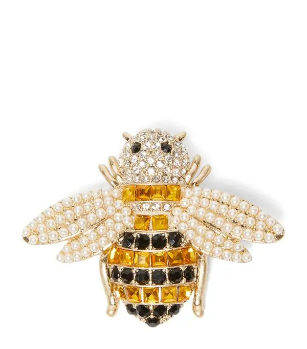 Max Mara Embellished Bee Brooch - Black