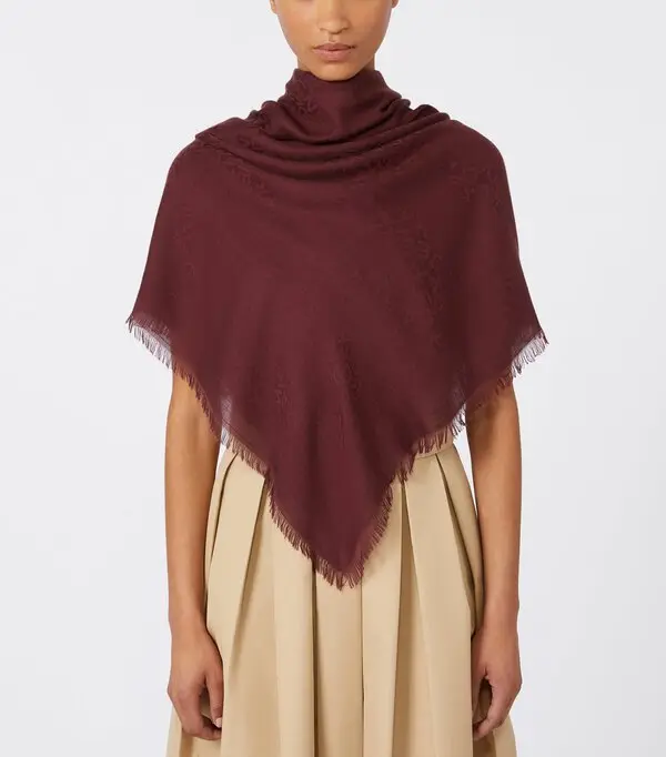 Max Mara Modal-cashmere Logo Scarf