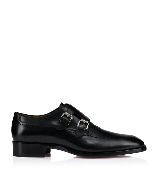 CHRISTIAN LOUBOUTIN Sartok Leather Monk Shoes - Black