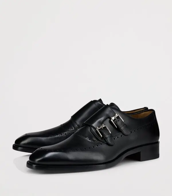 CHRISTIAN LOUBOUTIN Sartok Leather Monk Shoes - Black