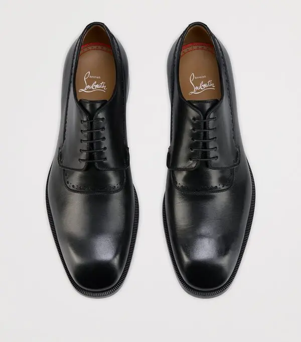 CHRISTIAN LOUBOUTIN Sartoby Calf Leather Derby Shoes - Black