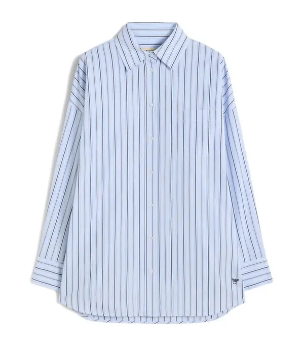 Max Mara Cotton Striped Oversized Shirt - Blue