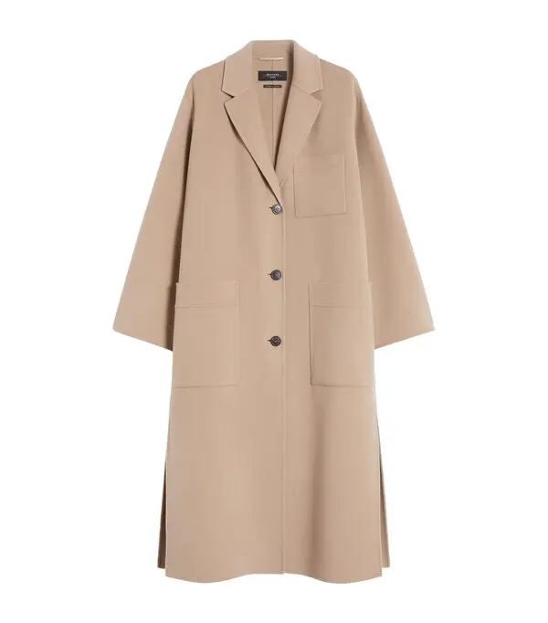 Max Mara Wool-blend Single-breasted Long Coat - Beige