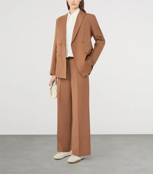 Max Mara Wool Wide-leg Trousers - Brown