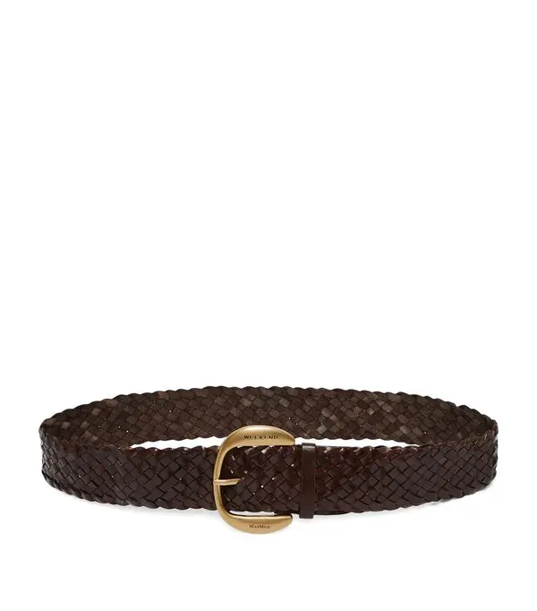 Max Mara Woven Leather Belt - Brown