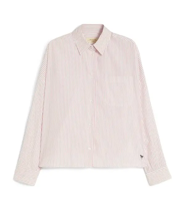 Max Mara Cotton Striped Oversized Shirt - Pink