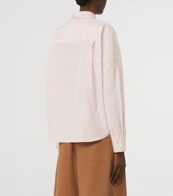 Max Mara Cotton Striped Oversized Shirt - Pink