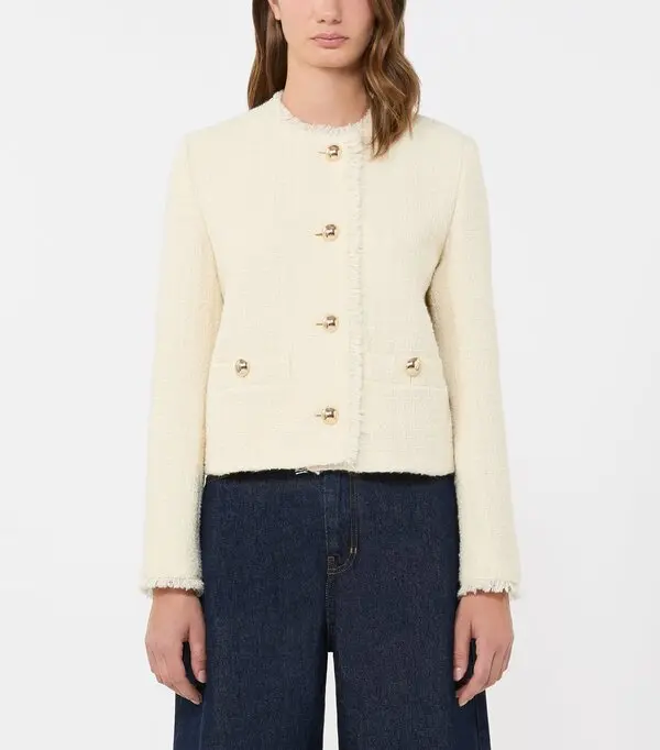 Max Mara Wool-blend Round-neck Jacket