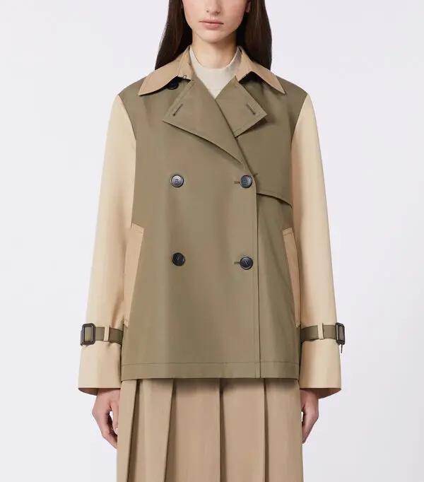 Max Mara Gabardine Cropped Trench Coat