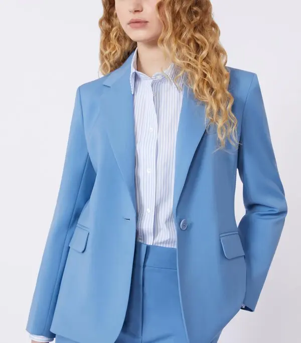 Max Mara Virgin Wool Blazer - Blue
