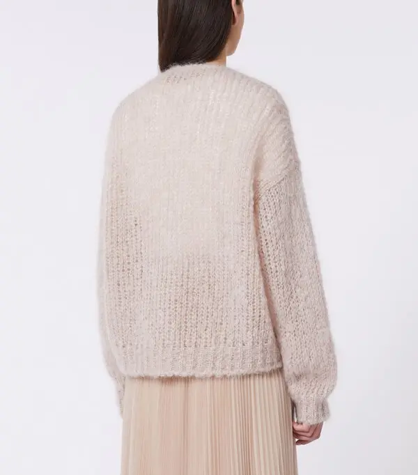 Max Mara Mohair-wool-blend V-neck Cardigan - Beige