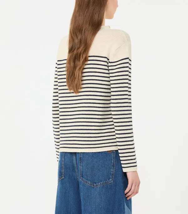 Max Mara Cotton-blend Striped Sweater - Blue