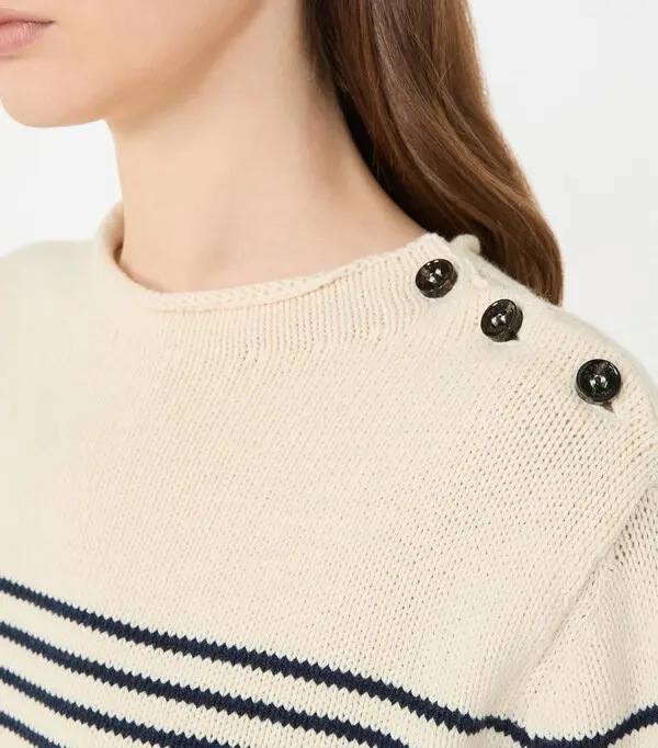 Max Mara Cotton-blend Striped Sweater - Blue