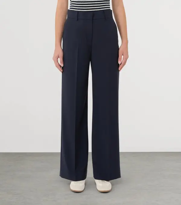Max Mara Wool Wide-leg Trousers - Blue