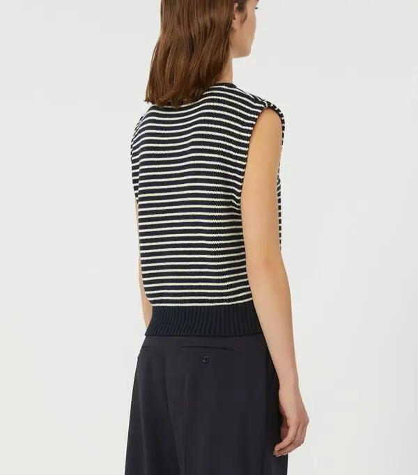 Max Mara Cotton-blend Stripe Sweater Vest - Blue