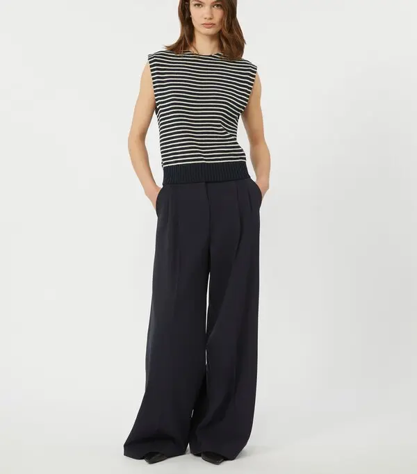 Max Mara Cotton-blend Stripe Sweater Vest - Blue