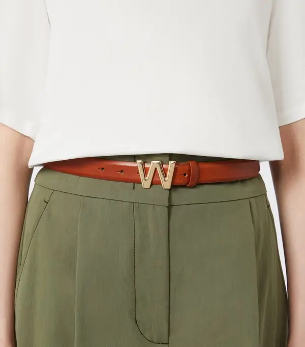 Max Mara Leather Logo Belt